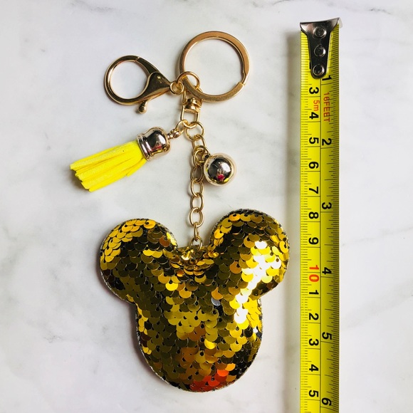 Kate Stylist | Accessories | New Mickey Mouse Head Gold Sequin Tassel ...